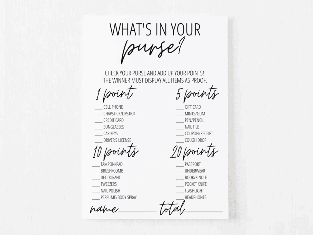 WhatS In Your Purse Free Printable - Free Printable Worksheets ...